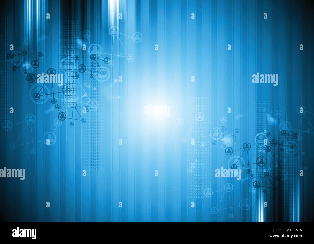 Bright blue abstract technology striped background. Vector design Stock ...