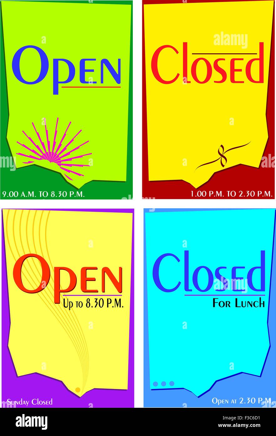 Sign Open Closed Template Vector Art Stock Vector Image & Art - Alamy