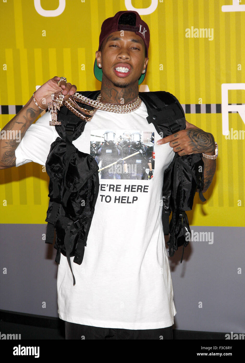 Tyga at the 2015 MTV Video Music Awards held at the Microsoft Theater ...