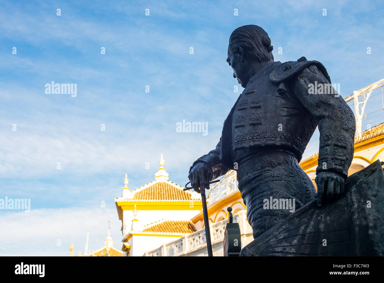 Spain, Andalusia, Seville, the bullfighter statue in front of the Plaza ...
