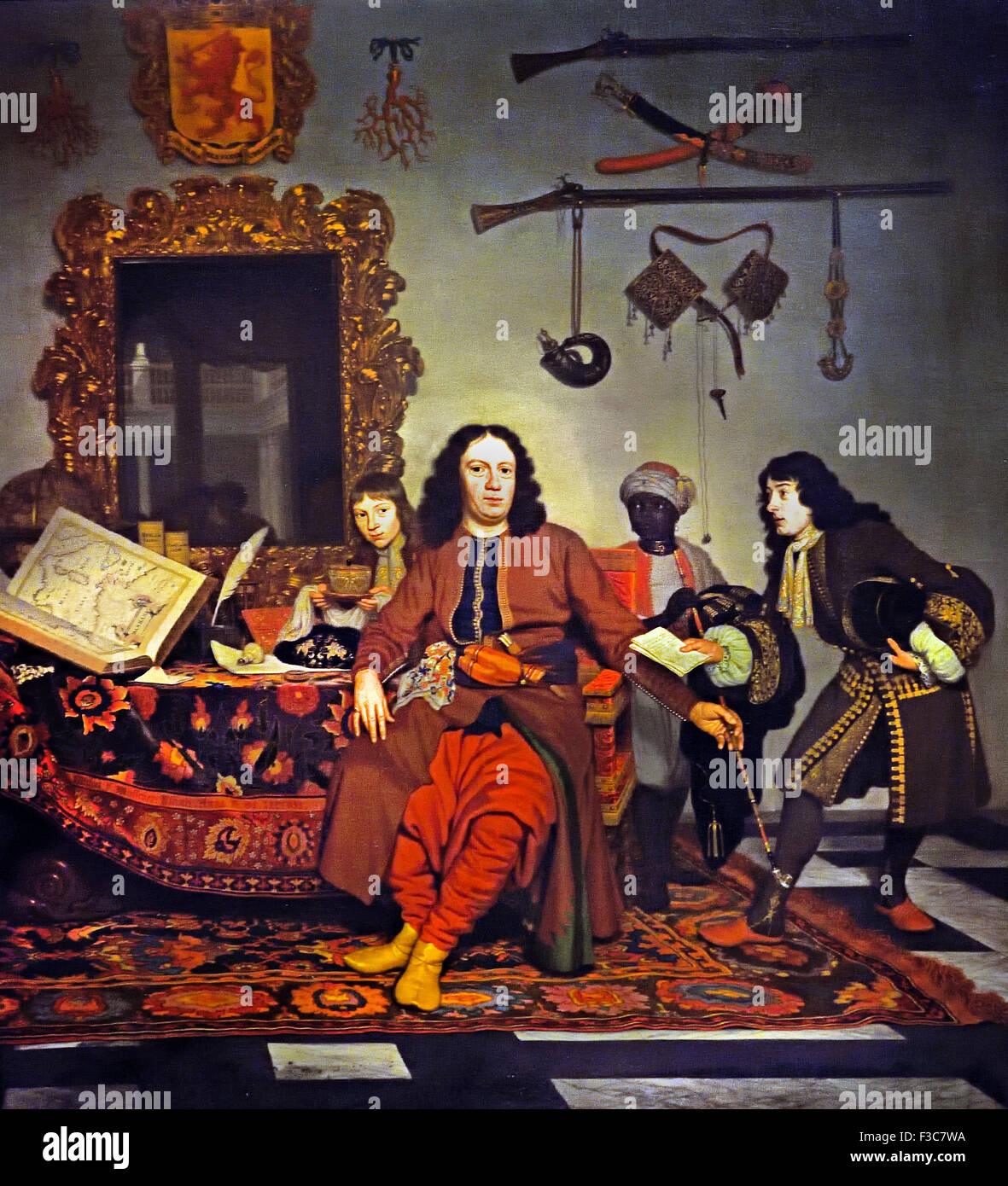 Thomas Hees with his nephews Jan and Andries Hees and a clerk 1687 ...