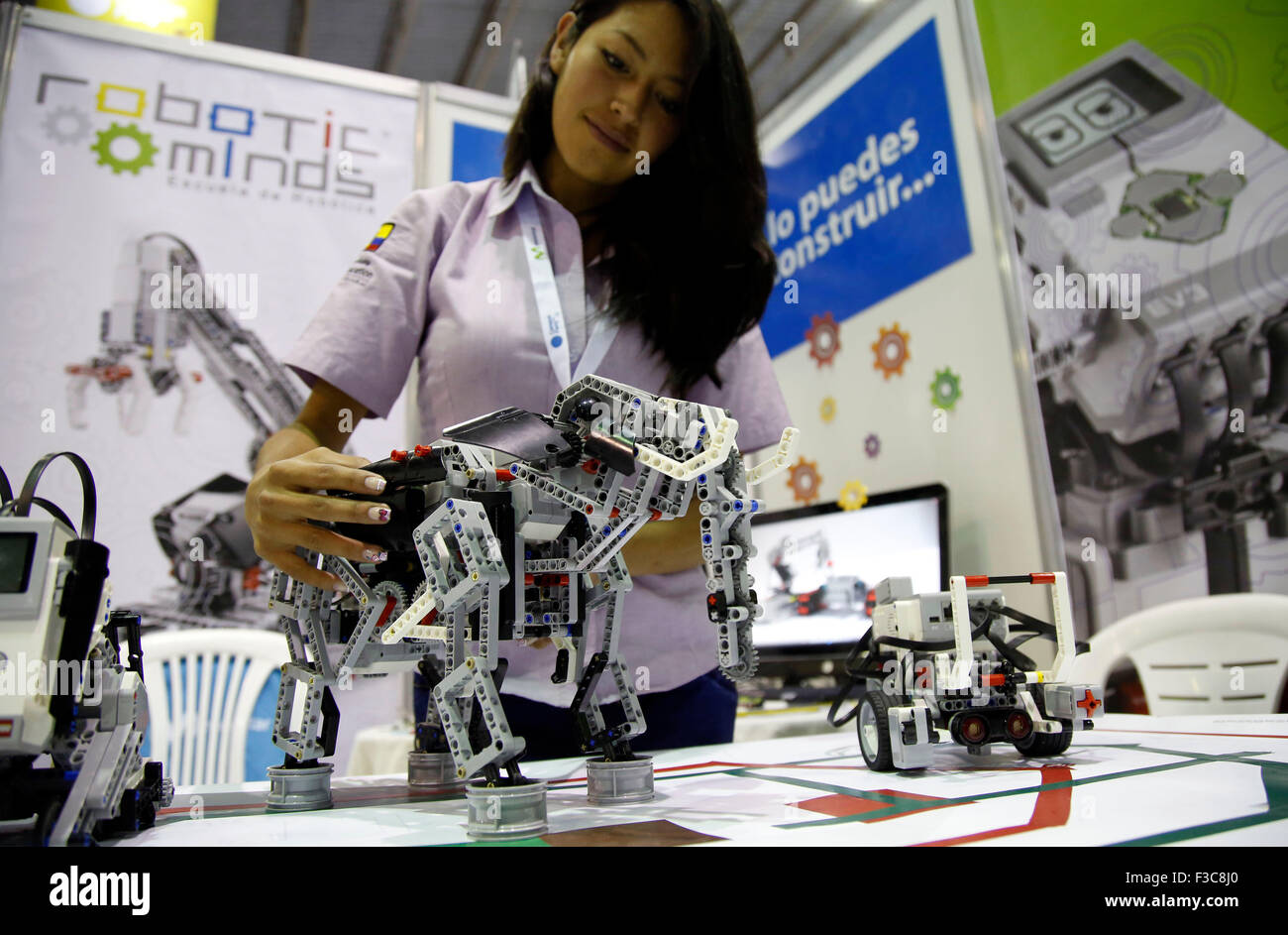 Quito, Ecuador. 4th Oct, 2015. Fernanda Valdivieso of a Robotic Minds ...