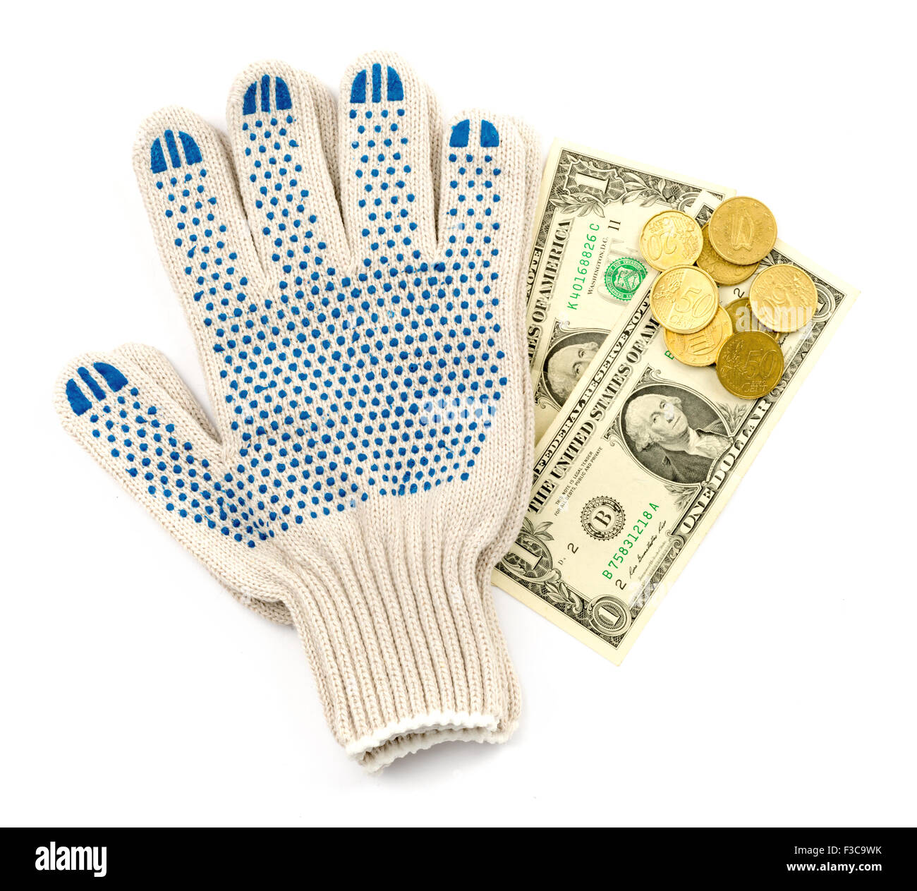 Gloves with cash Stock Photo - Alamy