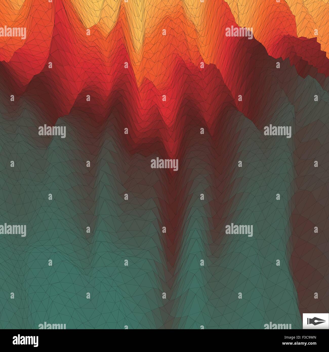 Fire Vector Background. Mosaic. Abstract Mesh Illustration. Design ...