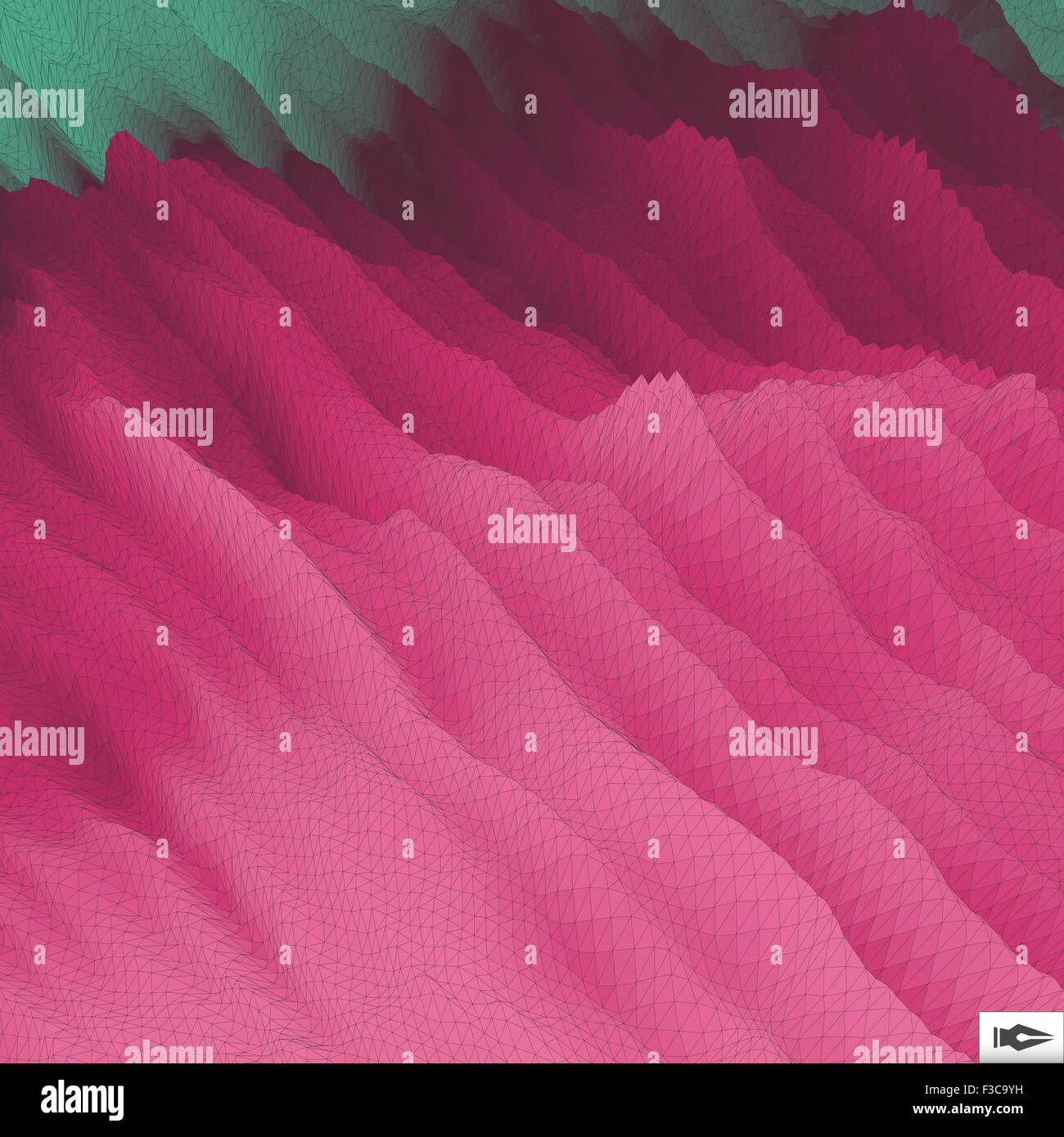 Wavy Grid Background. Mosaic. 3d Abstract Vector Illustration Stock ...