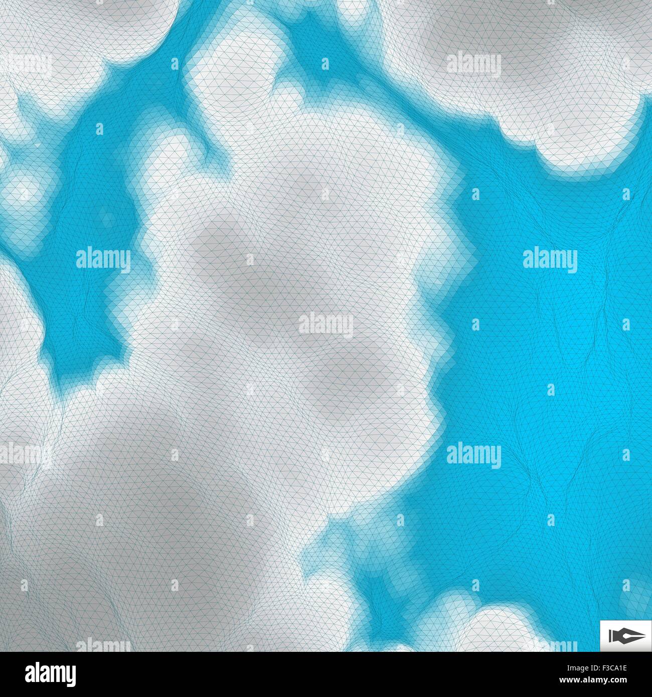 Blue Sky With Clouds. Mosaic. Abstract Mesh Background. 3d Vector ...