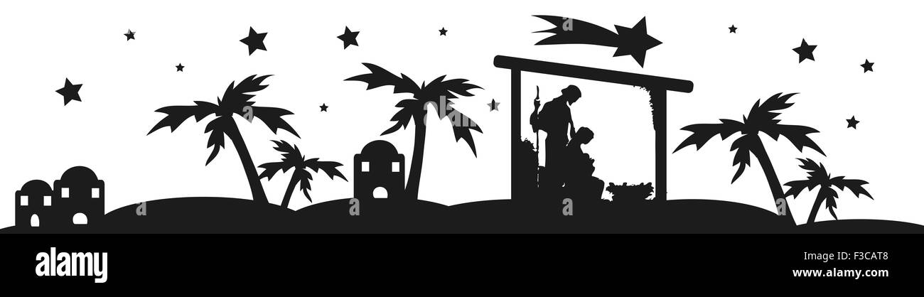 Nativity scene birth baby Black and White Stock Photos & Images - Alamy