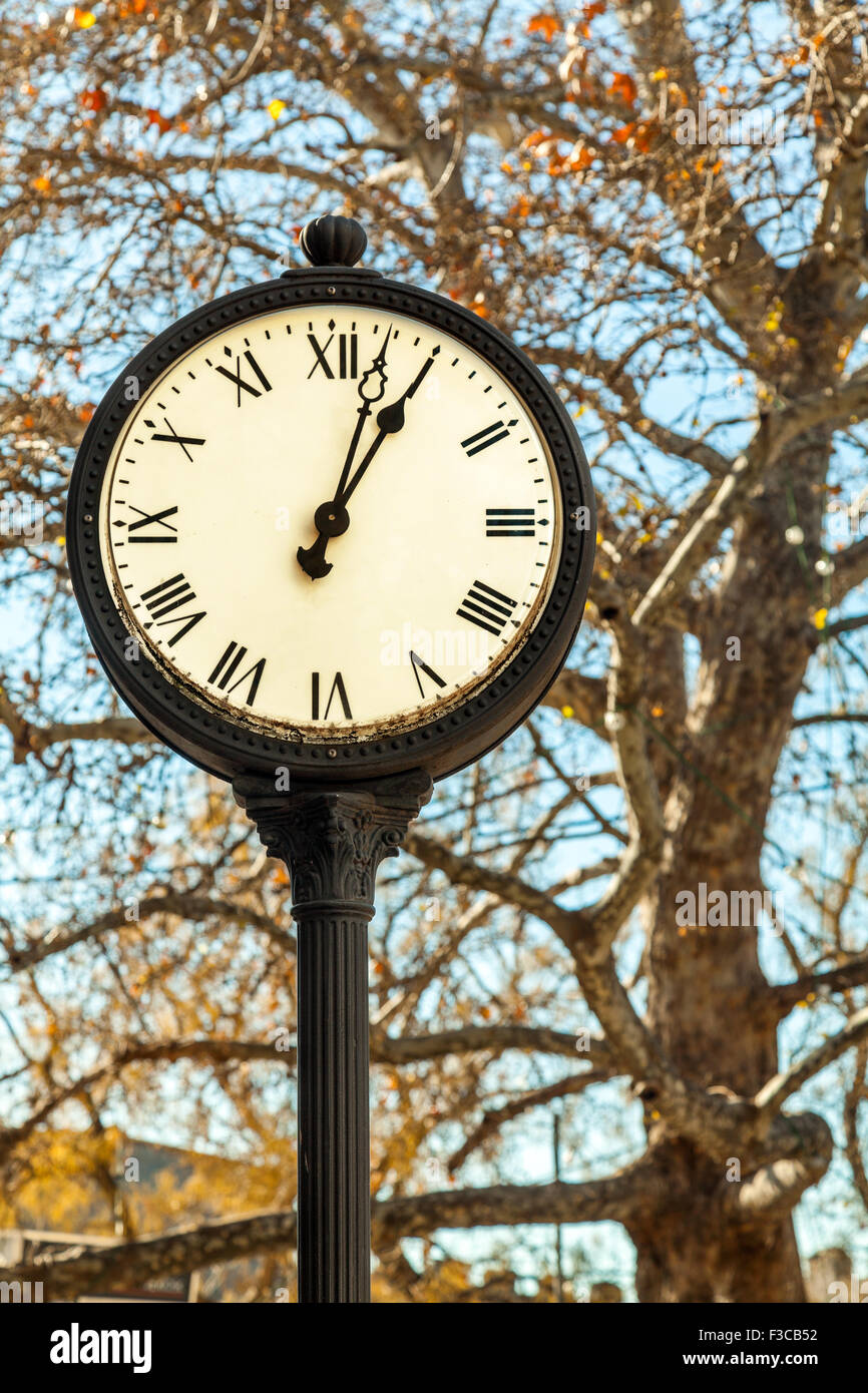 Street clock in a town square Stock Photo - Alamy