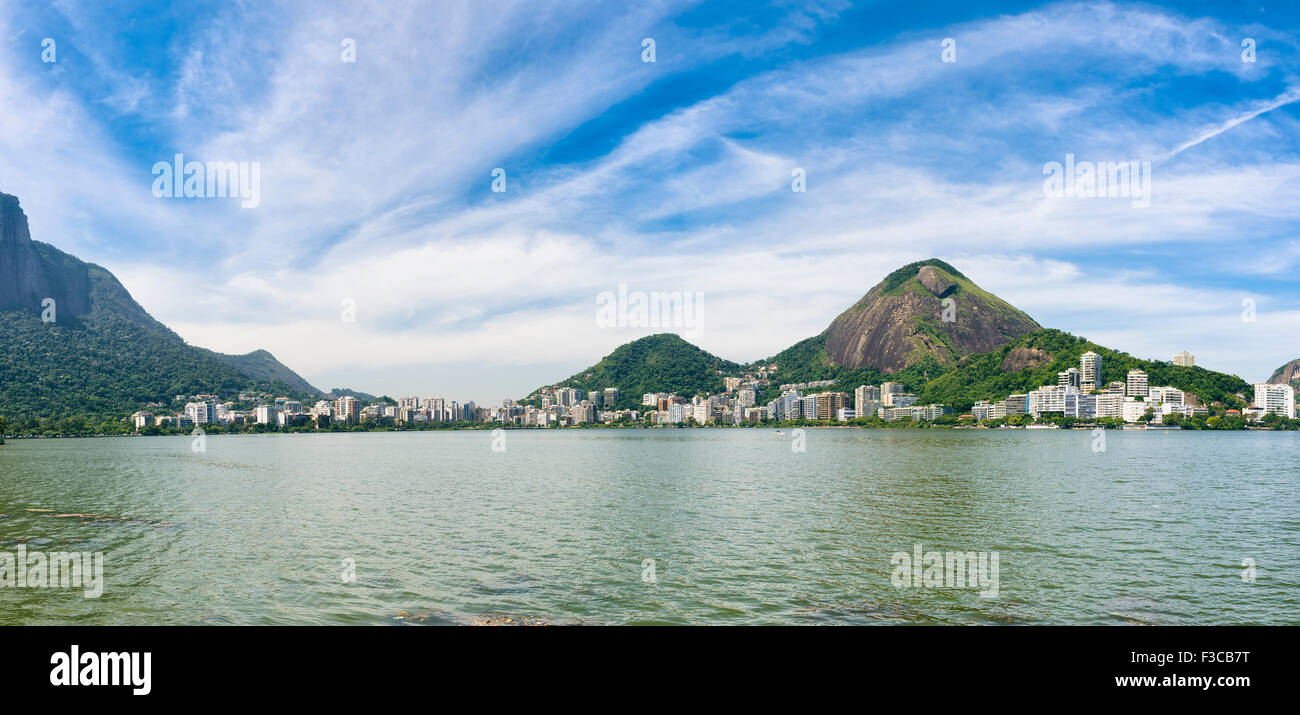 Rio de Janeiro Brazil scenic landscape panorama at Lagoa Rodrigo da ...