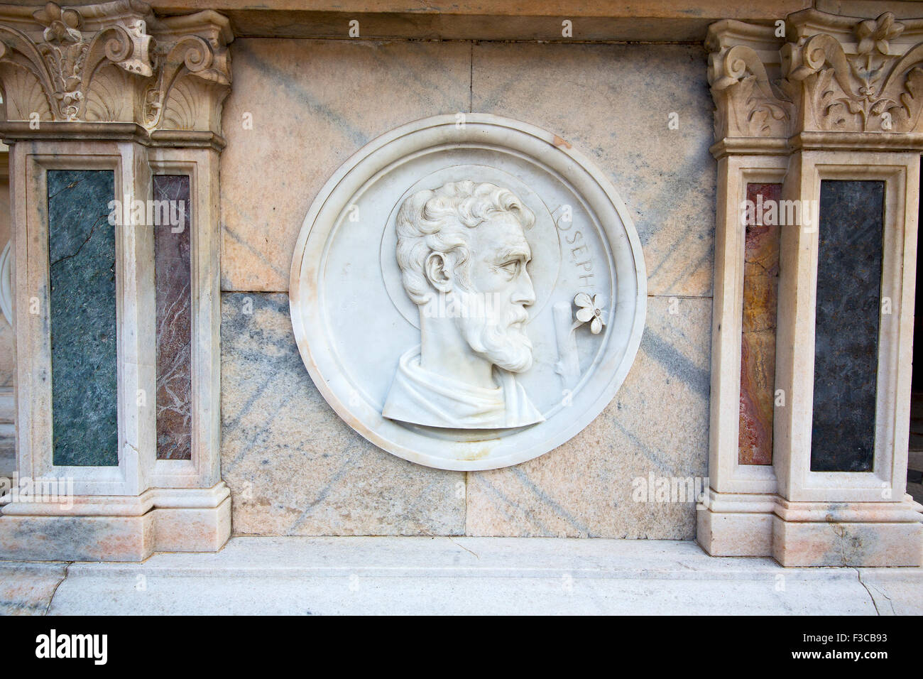 marble in old historical construction italy europe milan and statue ...