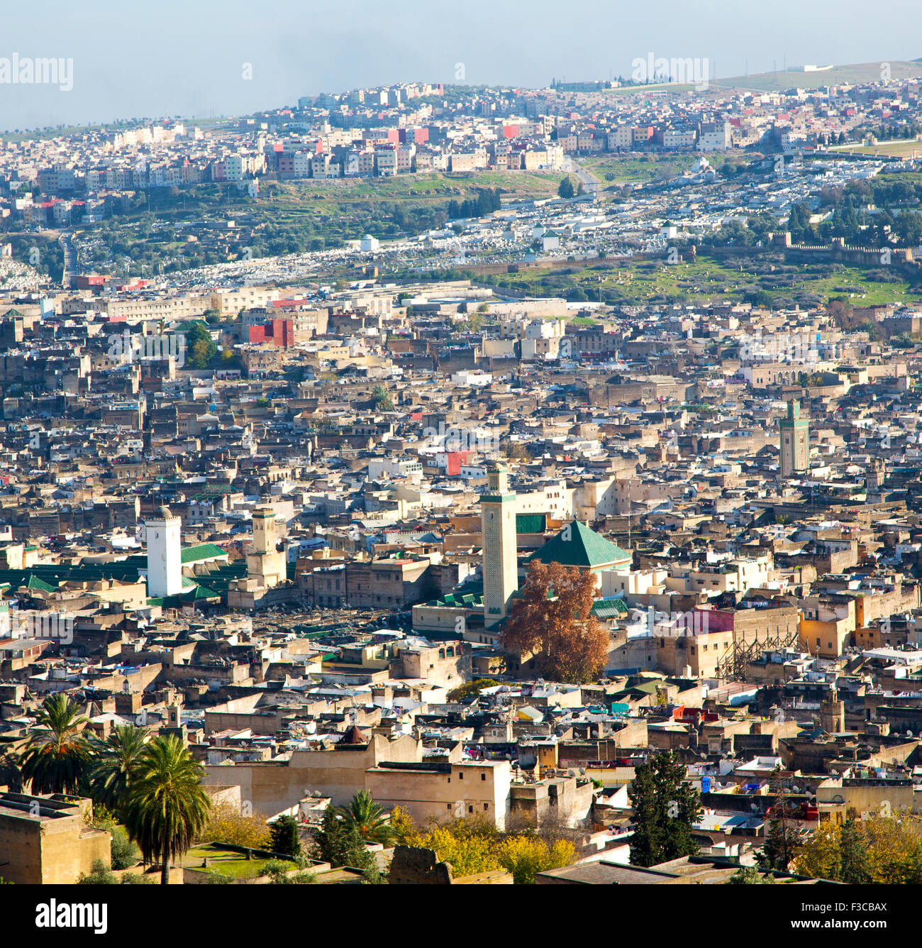 from high in the village morocco africa field and constructions Stock ...