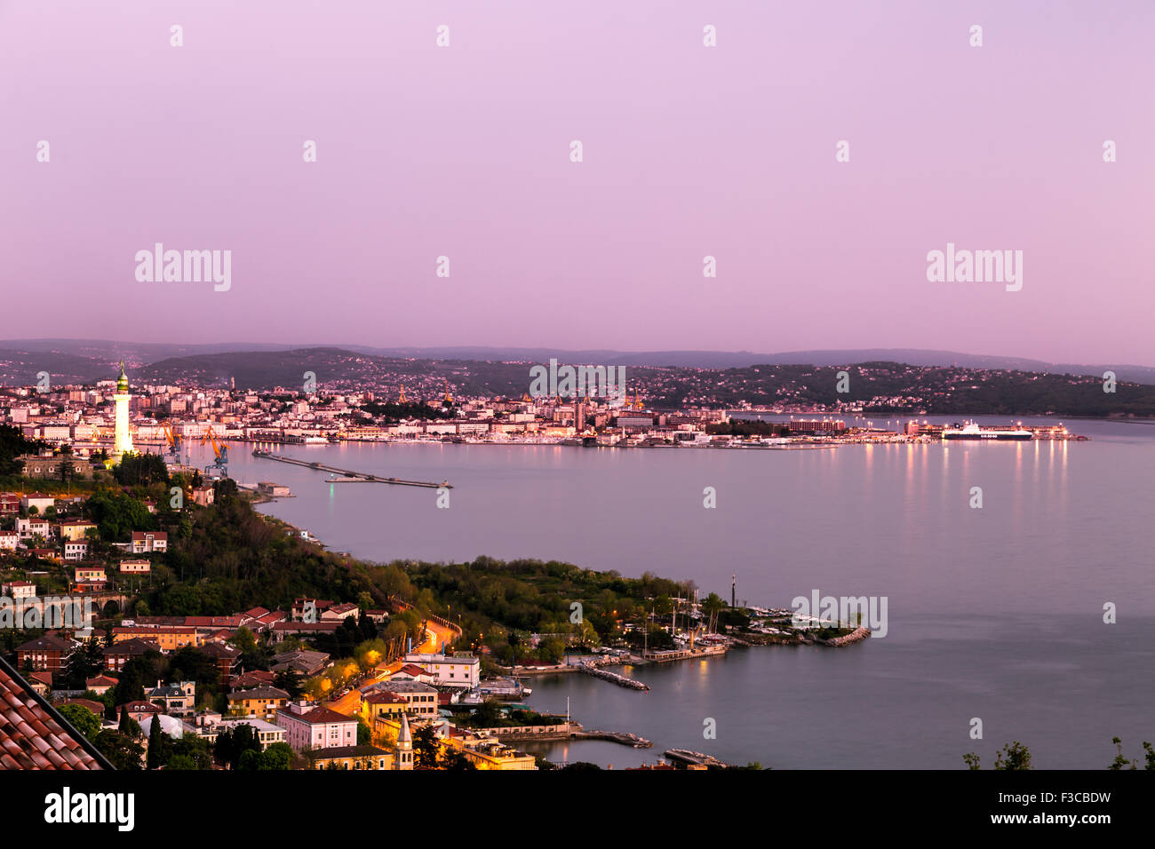 evening in the bay of Trieste Stock Photo - Alamy