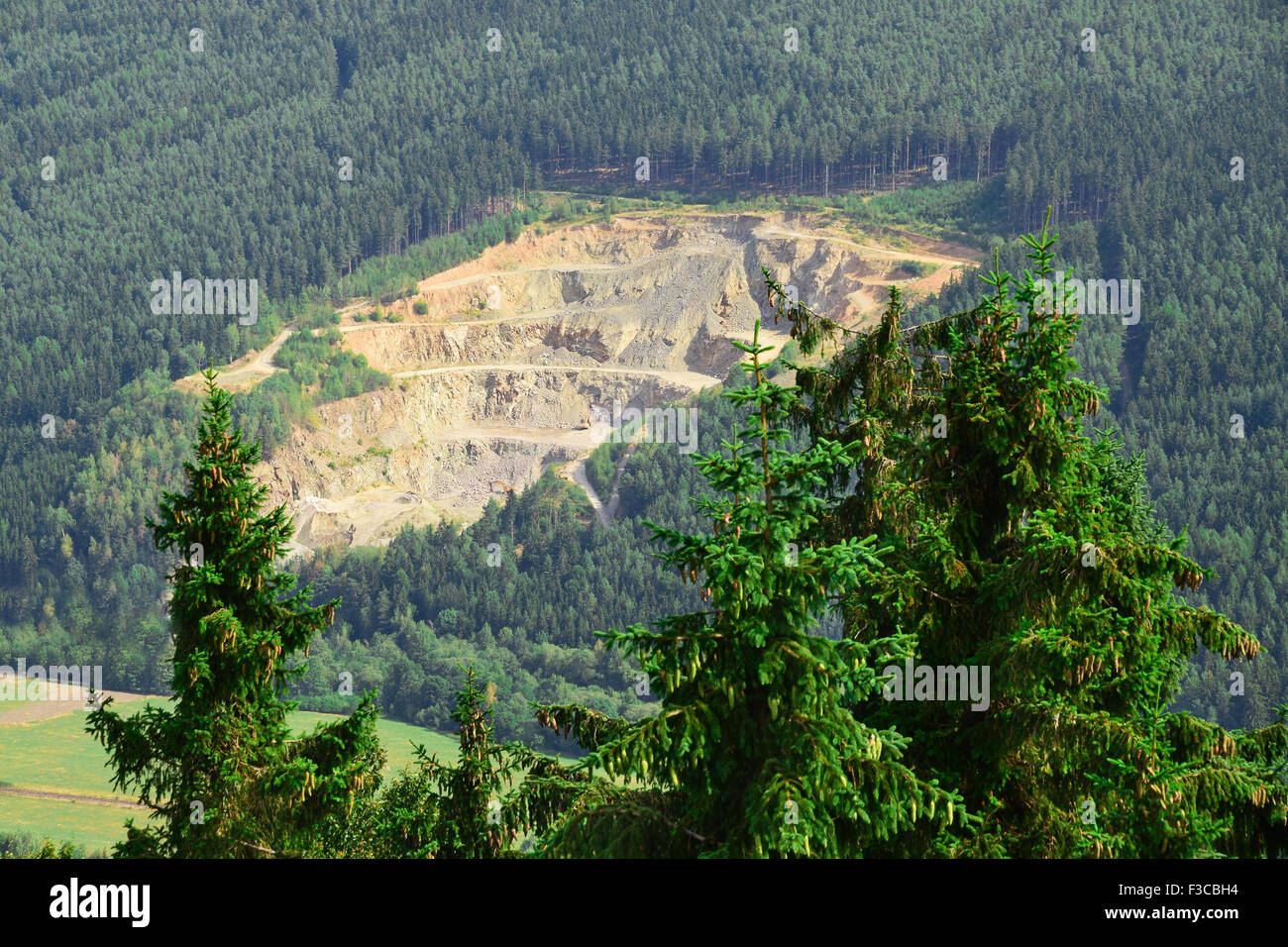 A stone quarry in the forest, Czech Republic Stock Photo - Alamy