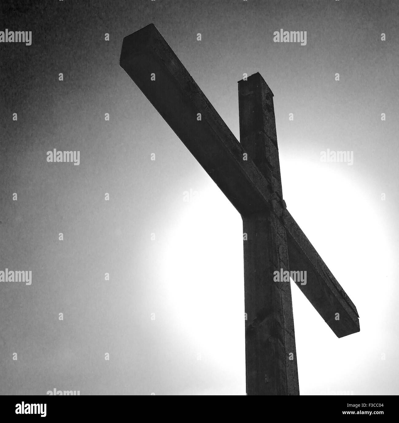 Jesus christ crucified old crucifix Black and White Stock Photos ...