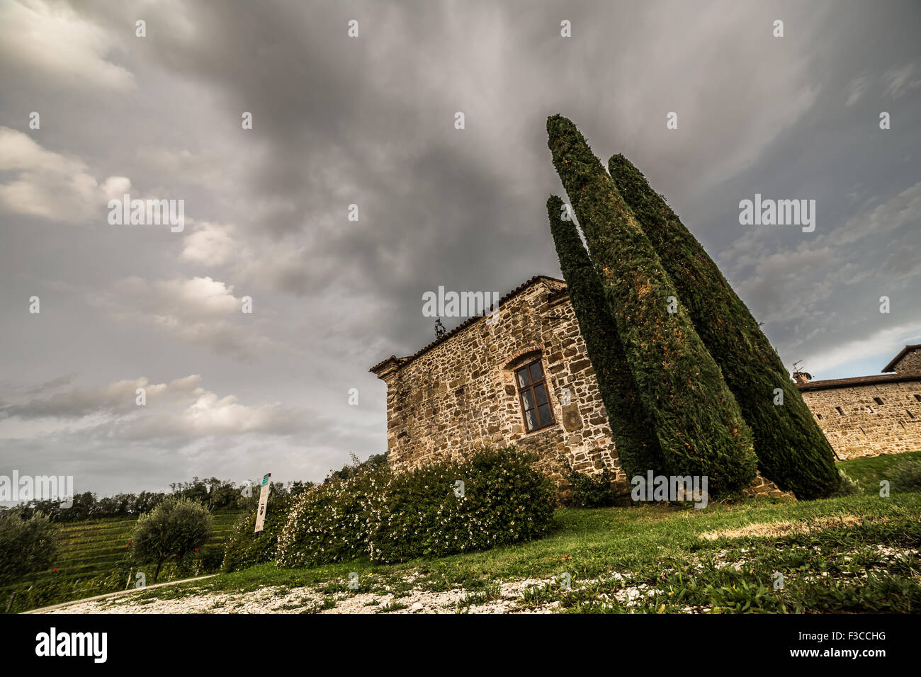 an abandoned and ruined farm in the fields of Italy Stock Photo - Alamy