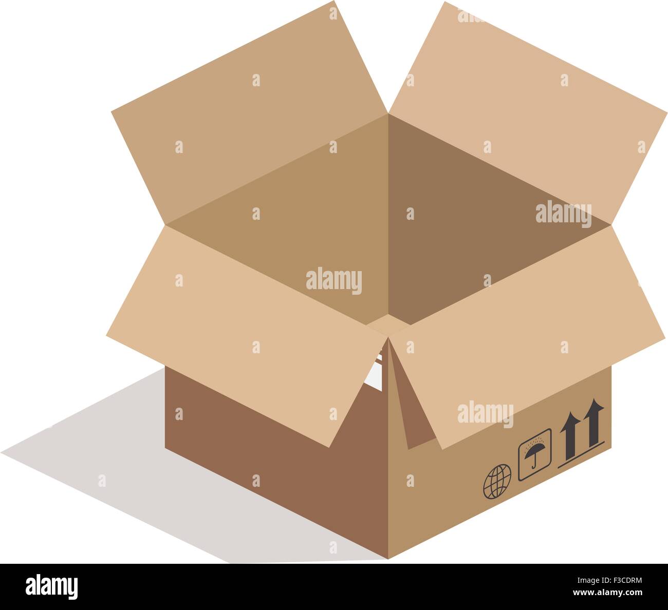 Open carton box on white Stock Vector Image & Art - Alamy