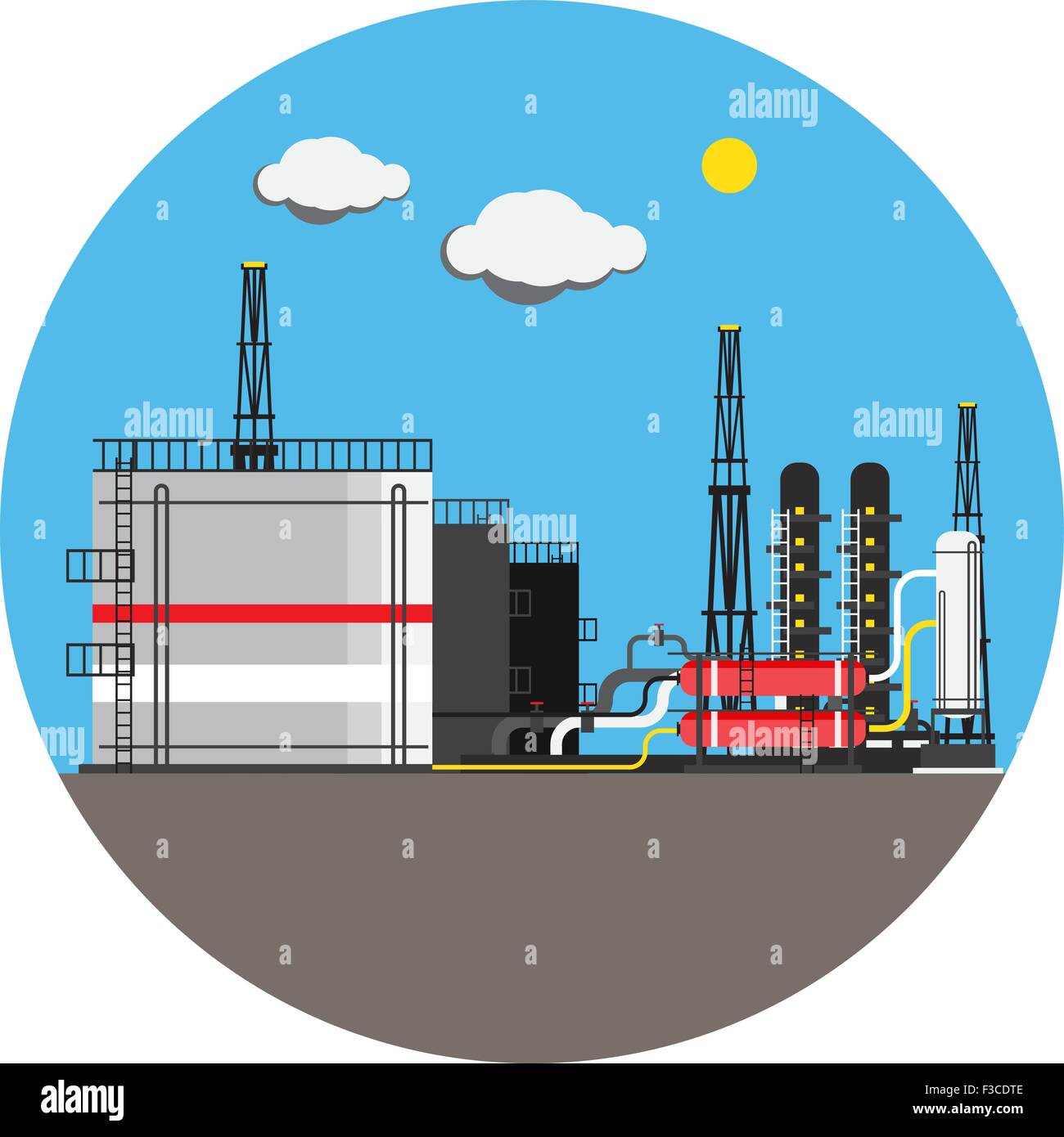 Colorful factory picture in round Stock Vector Image & Art - Alamy