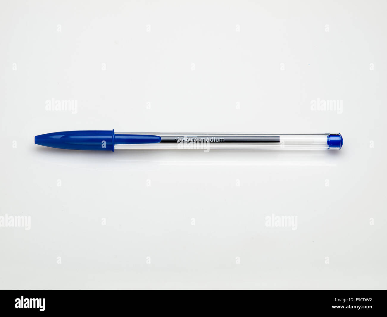 Bic Crystal Blue Pen on white background Stock Photo - Alamy