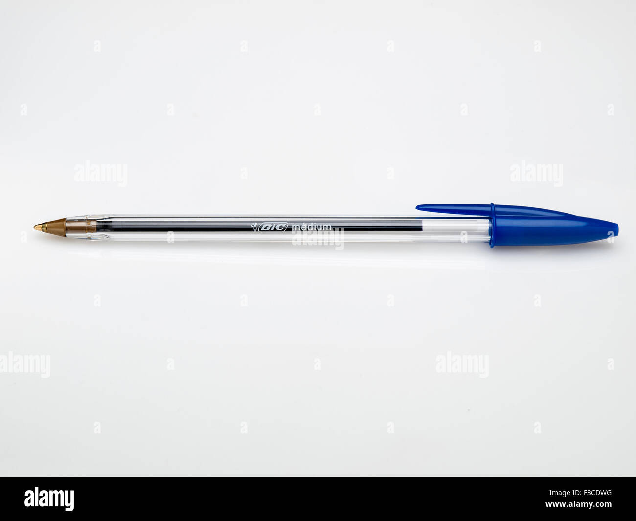 Bic Crystal Blue Pen on white background Stock Photo - Alamy