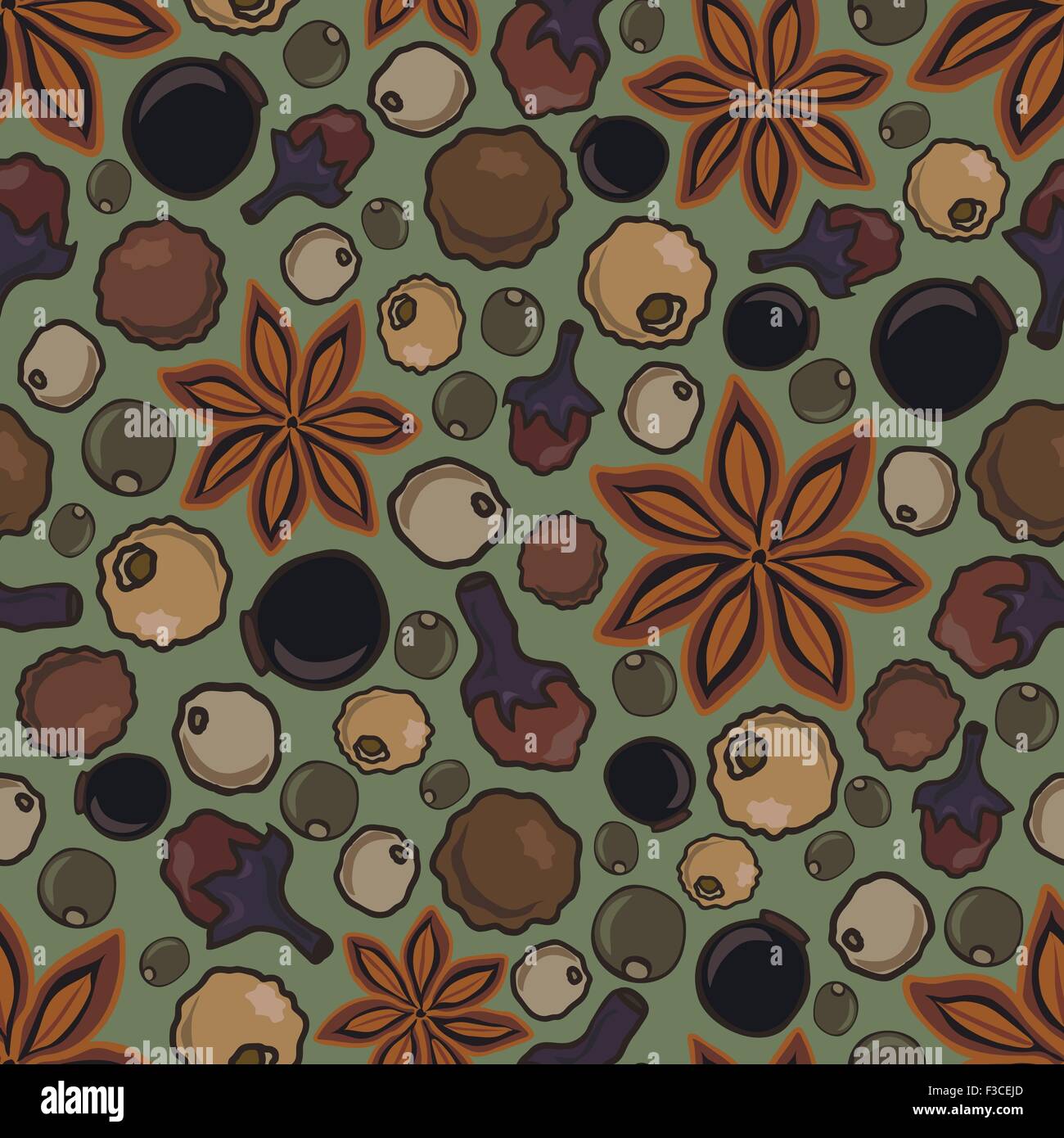 seamless background with different spices Stock Vector Image & Art - Alamy