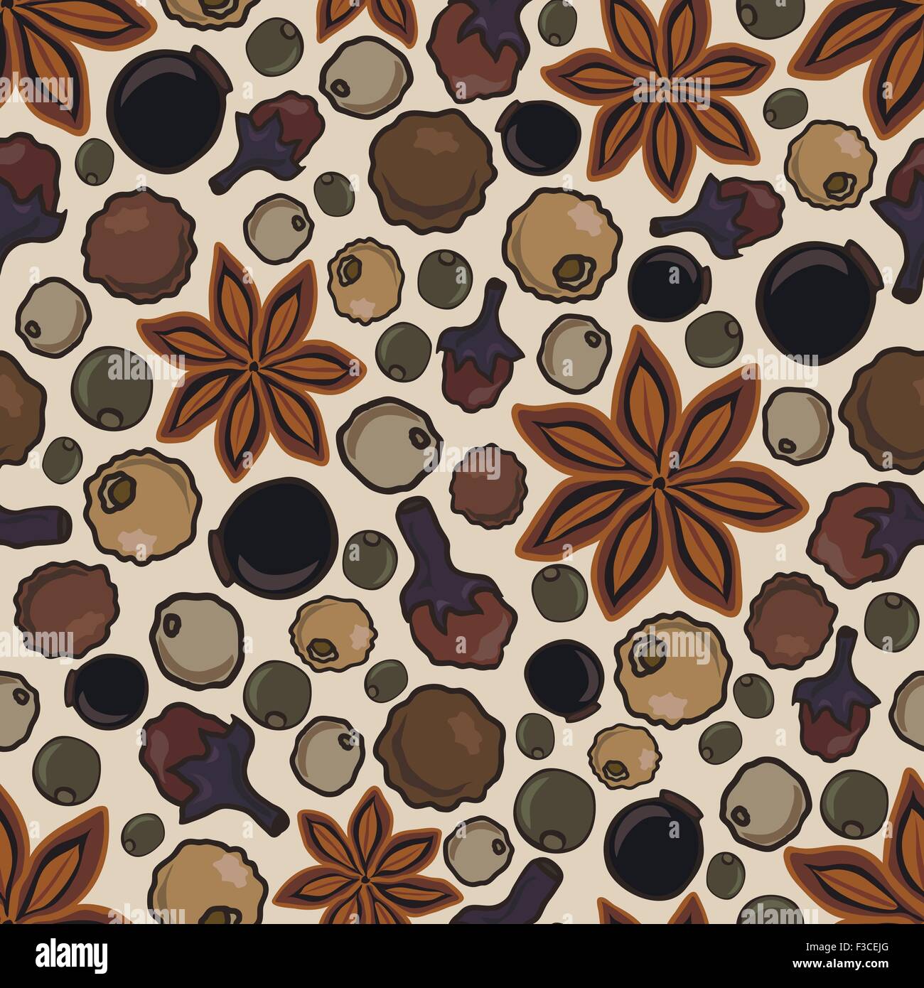 seamless background with different spices Stock Vector Image & Art - Alamy