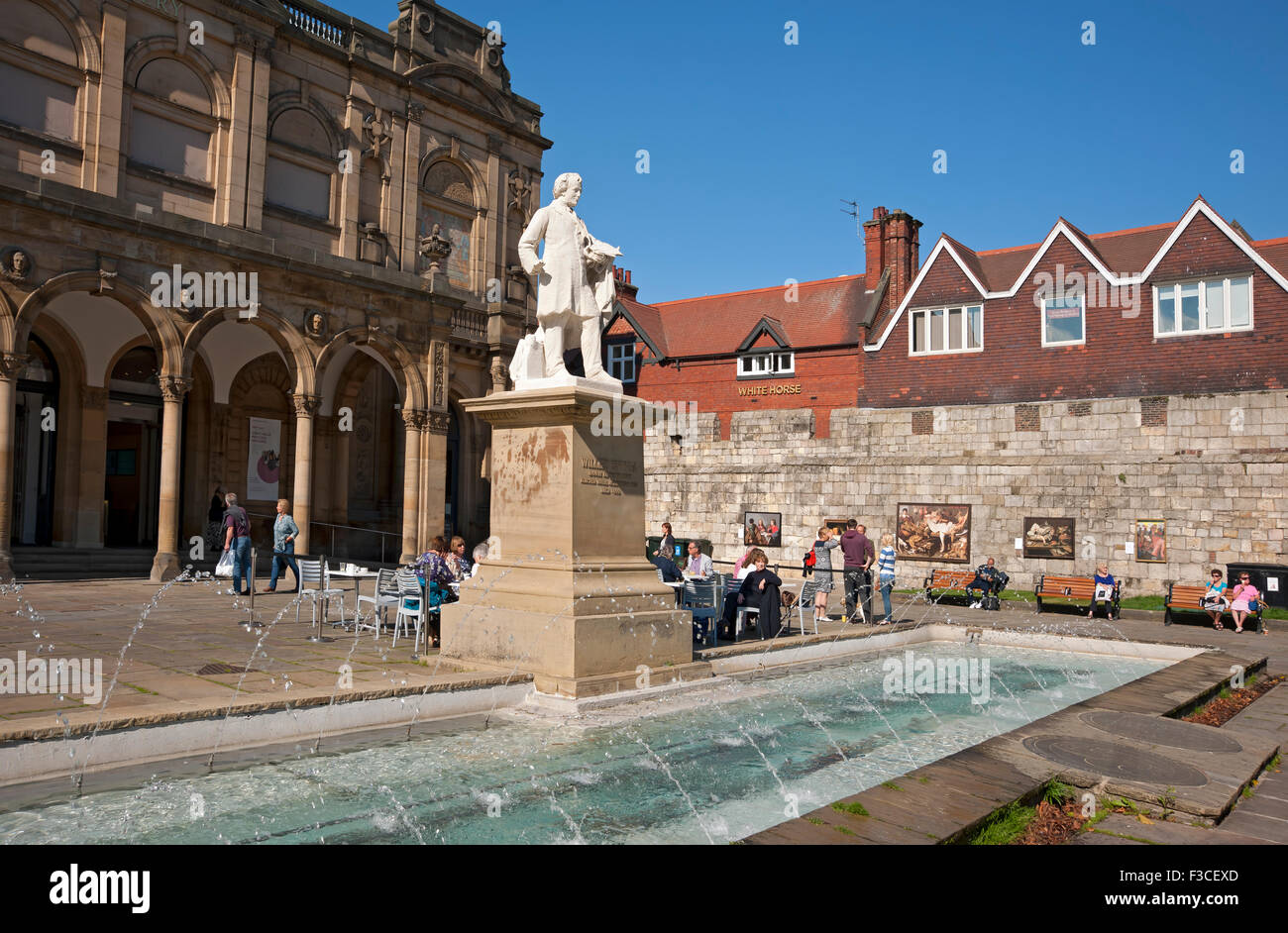 Statue of William Etty outside the Art Gallery in summer York North ...