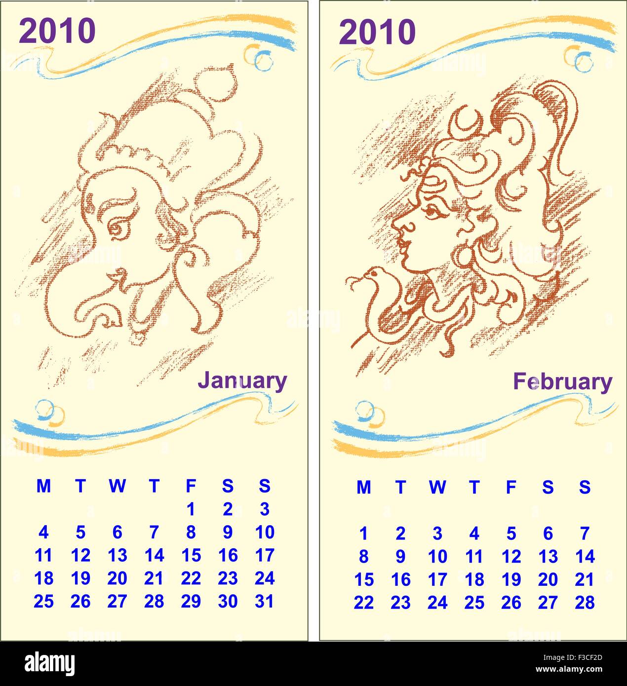 Calendar 2010 Stock Vector Images - Alamy