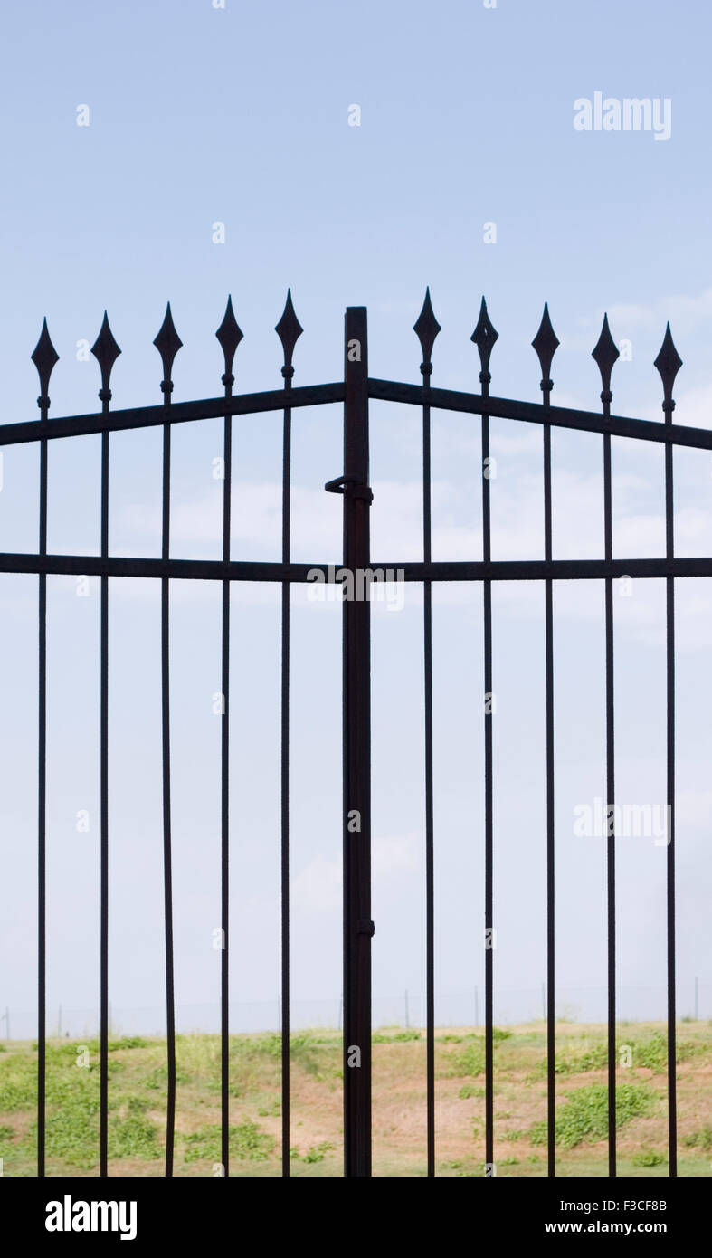 metal gate with spears Stock Photo - Alamy