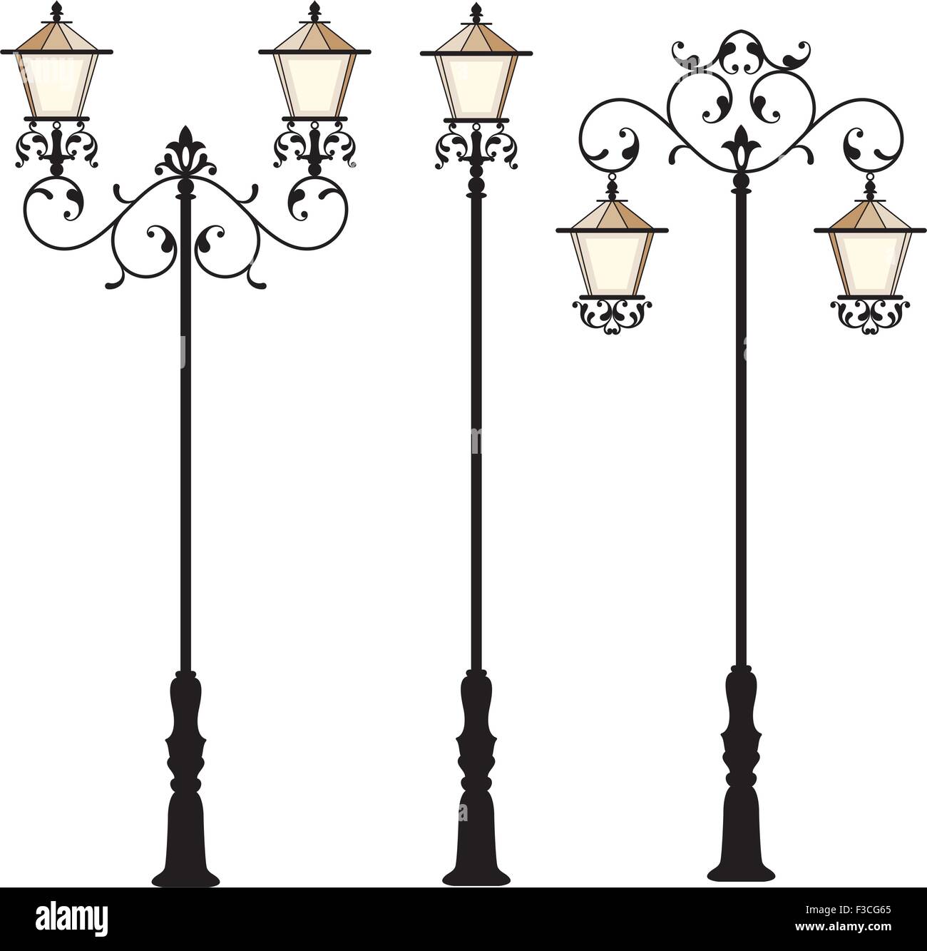 Wrought Iron Street Lamp Post Vector Art Stock Vector Image & Art - Alamy