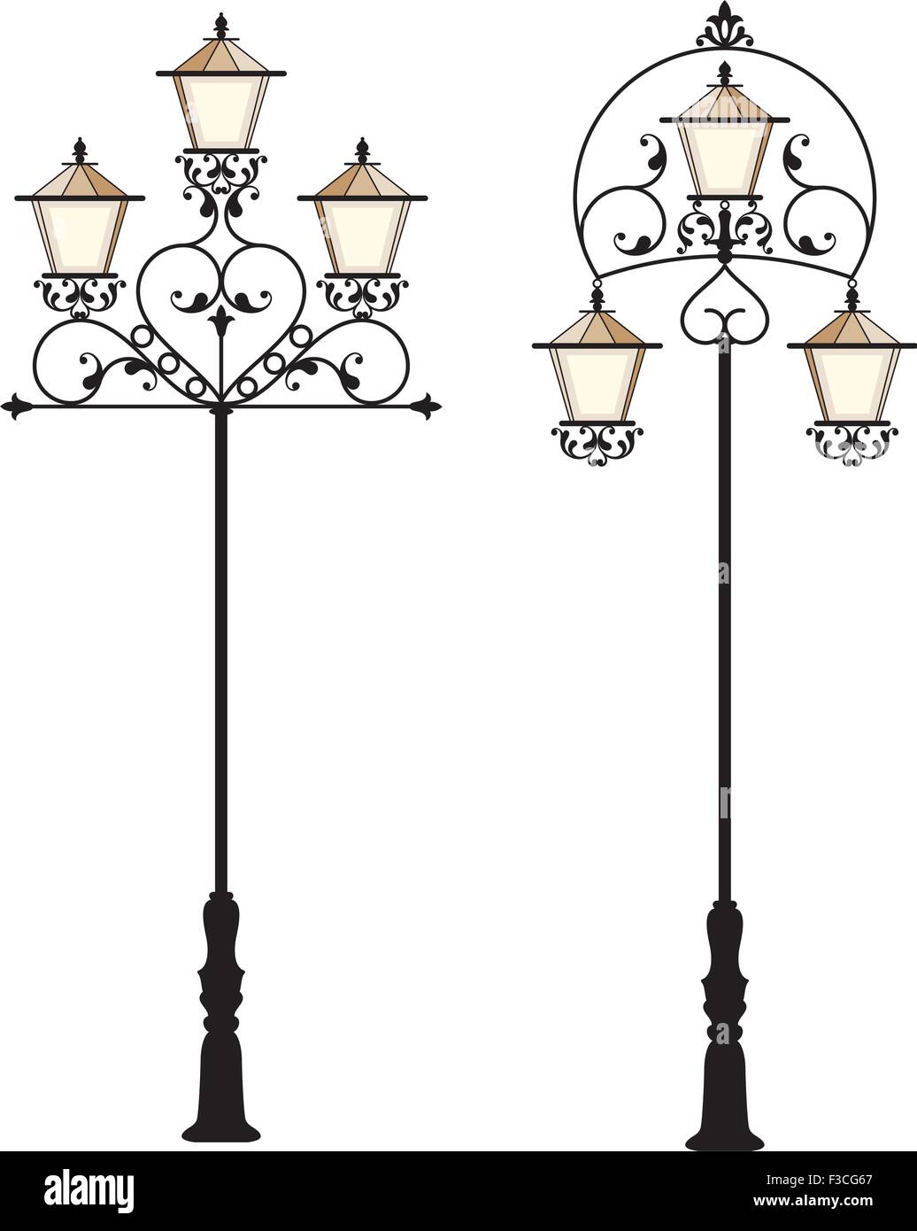 Wrought Iron Street Lamp Post Vector Art Stock Vector Image & Art - Alamy