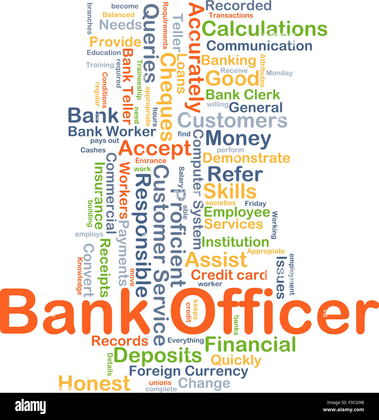 Background concept wordcloud illustration of bank officer Stock Photo ...