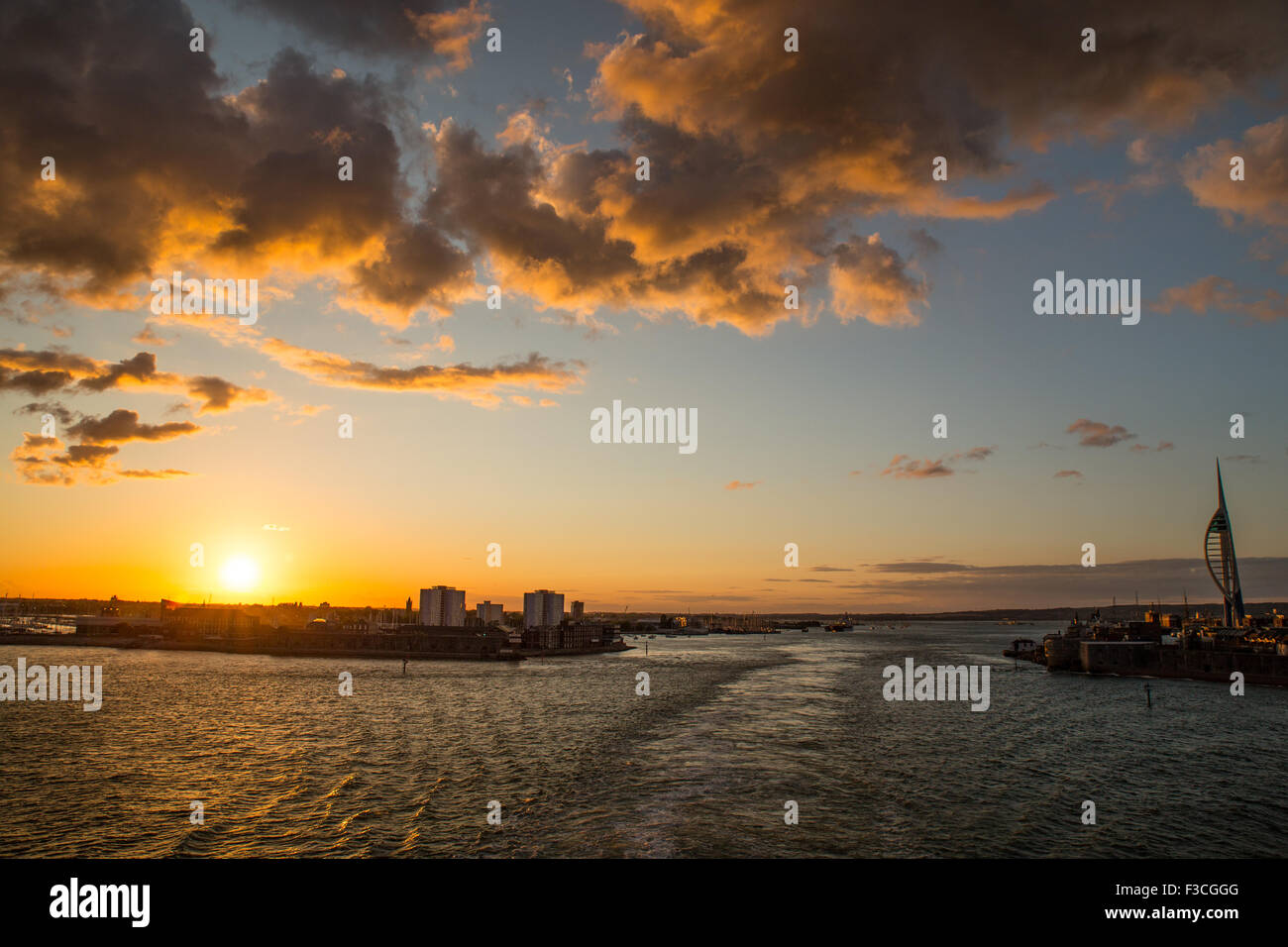 Views of the Solent, taken from a Ferry leaving Portsmouth Stock Photo ...
