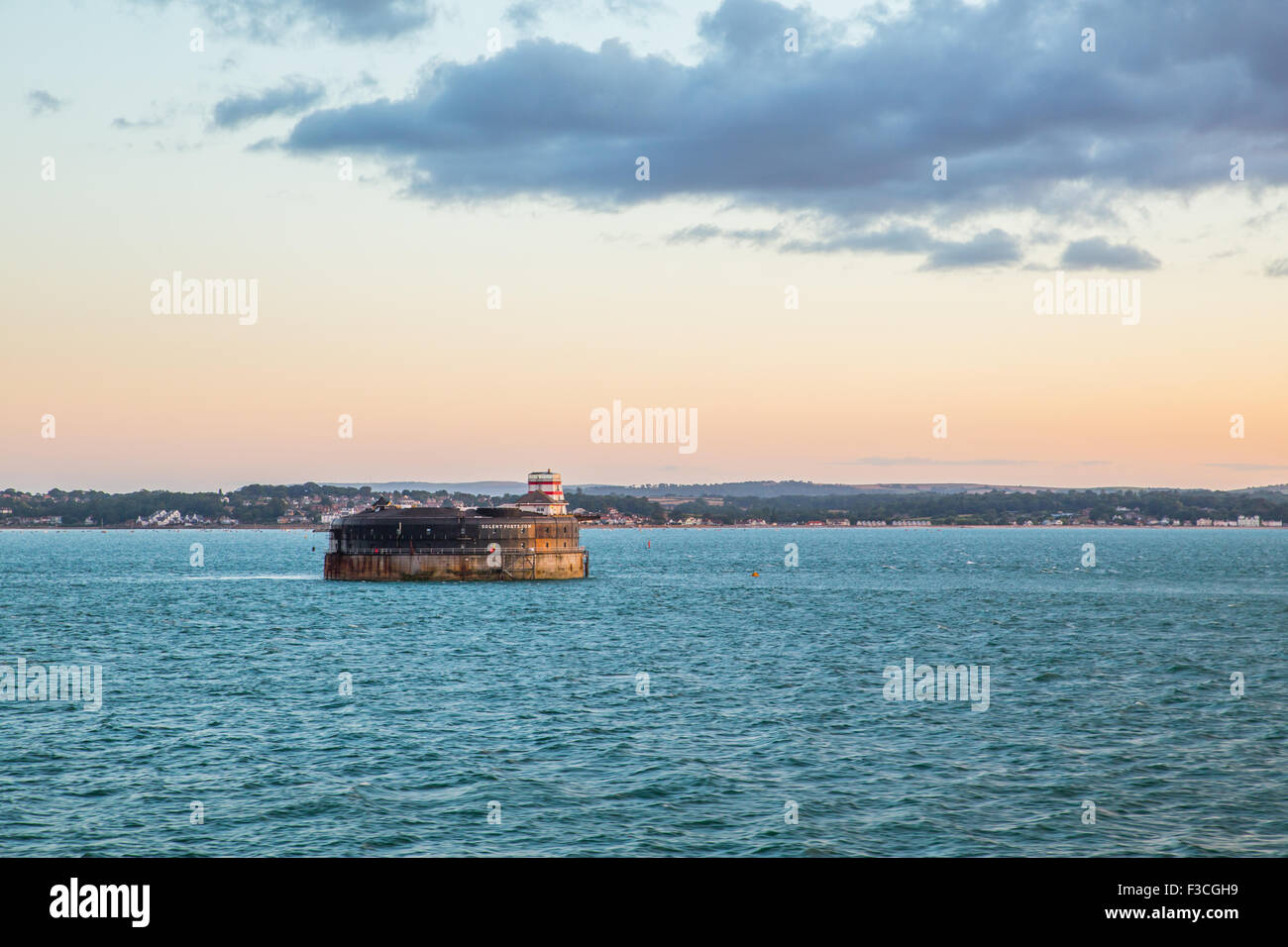 Views of the Solent, taken from a Ferry leaving Portsmouth Stock Photo ...