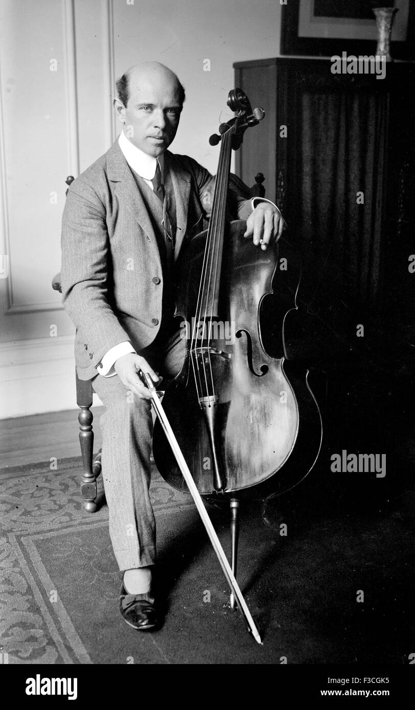 PABLO CASALS (1876-1973) Spanish cellist in 1917. Photo Baines News ...
