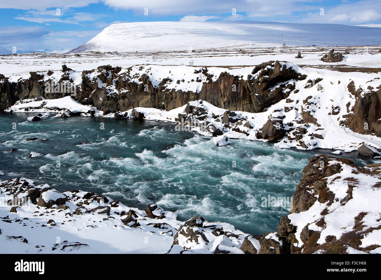 Waterfall Godafoss in Iceland, spring Stock Photo - Alamy