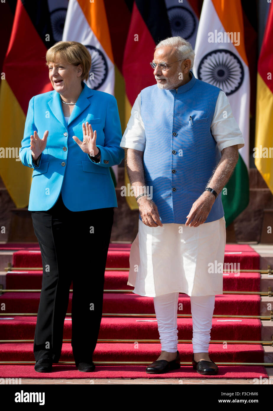 New Delhi, India. 05th Oct, 2015. German chancellor Angela Merkel and ...