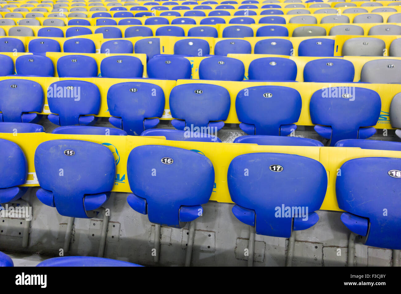 Seats in soccer stadium hi-res stock photography and images - Alamy