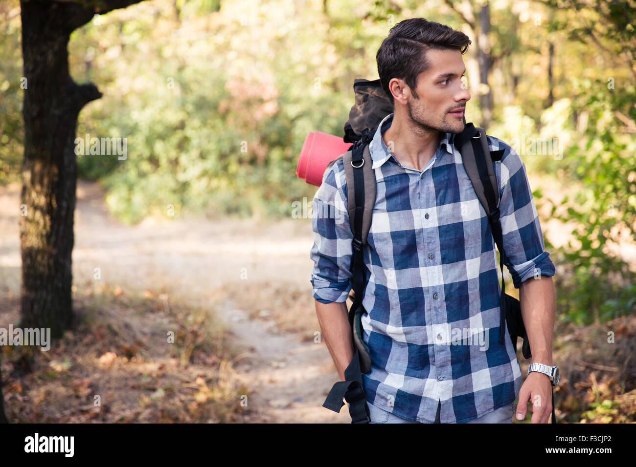 Man walking into forest hi-res stock photography and images - Alamy