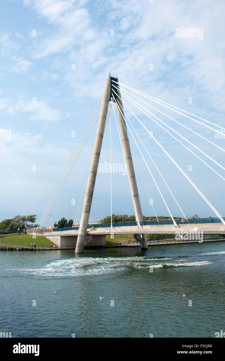 Marine Way Bridge in Southport, Merseyside, United Kingdom Stock Photo ...