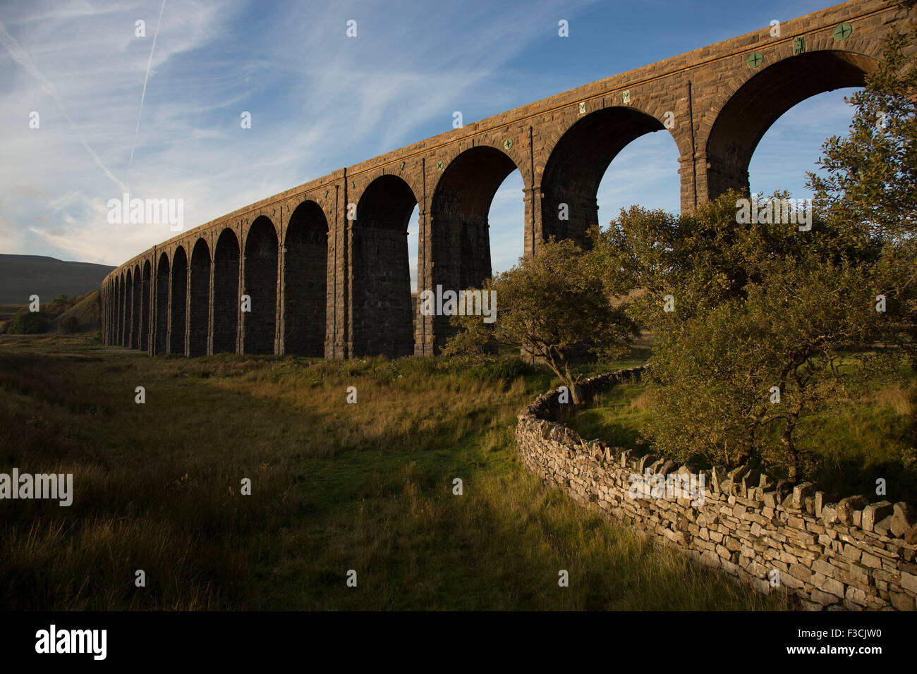 Ribblehead Viaduct or Batty Moss Viaduct carries the Settle-Carlisle ...