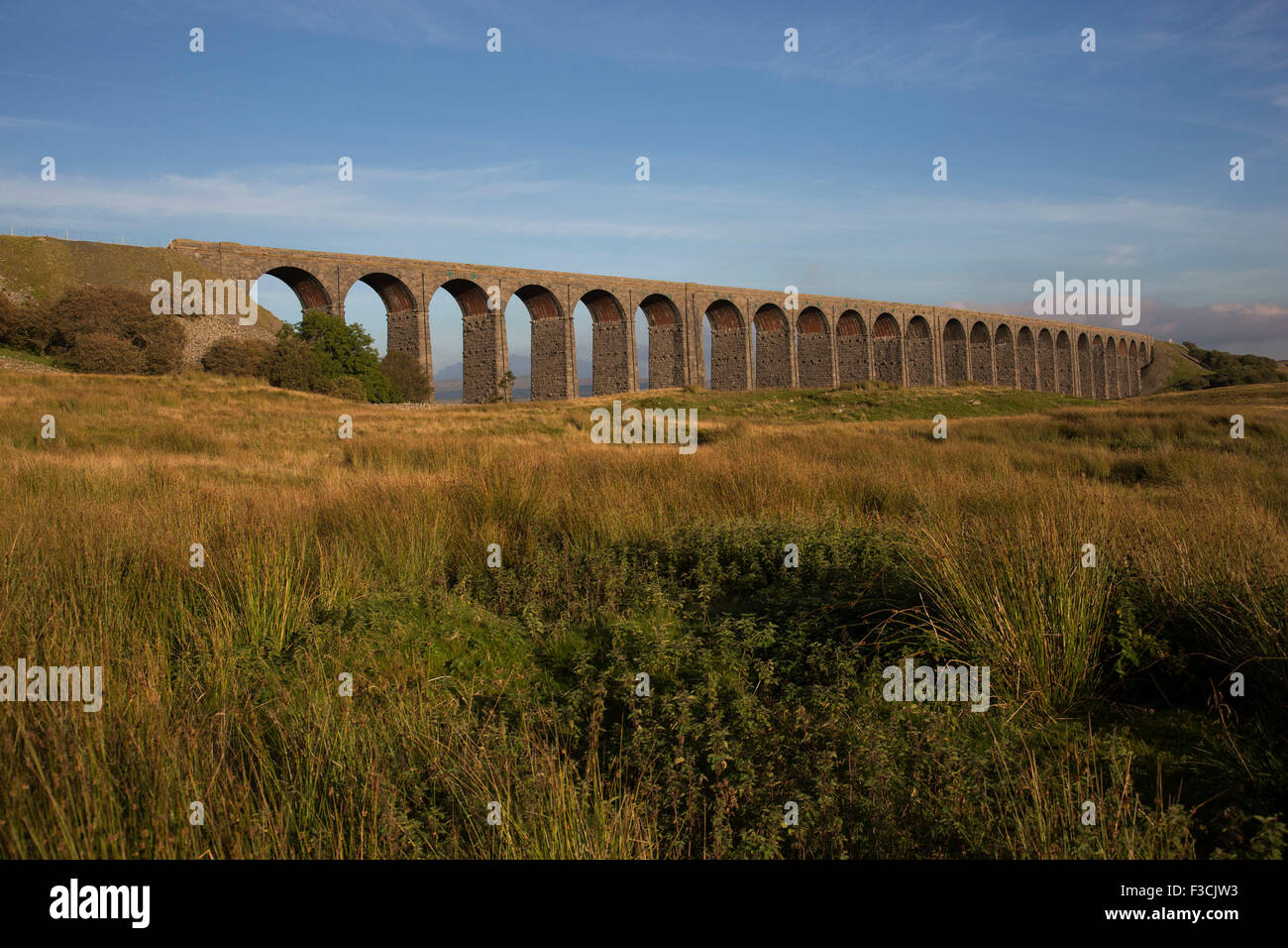 Ribblehead Viaduct or Batty Moss Viaduct carries the Settle-Carlisle ...
