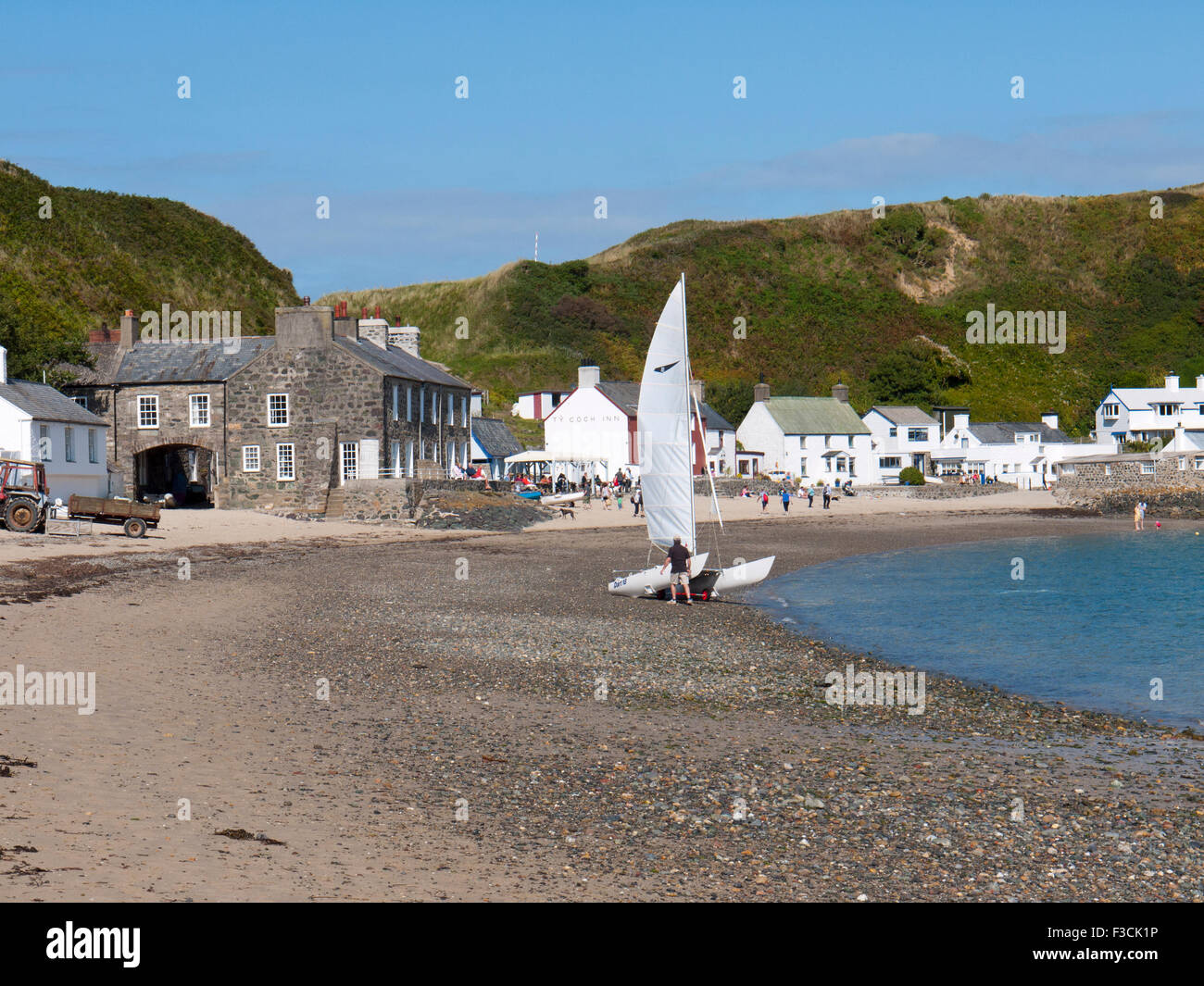 Porthdinllaen and beach frontage, Morfa Nevin, Gwynedd, North Wales, UK ...