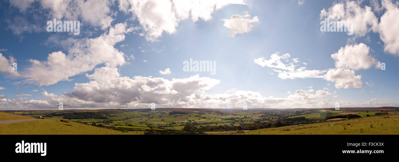 Panorama from Danby Beacon, North Yorkshire, looking towards Fryup Dale ...