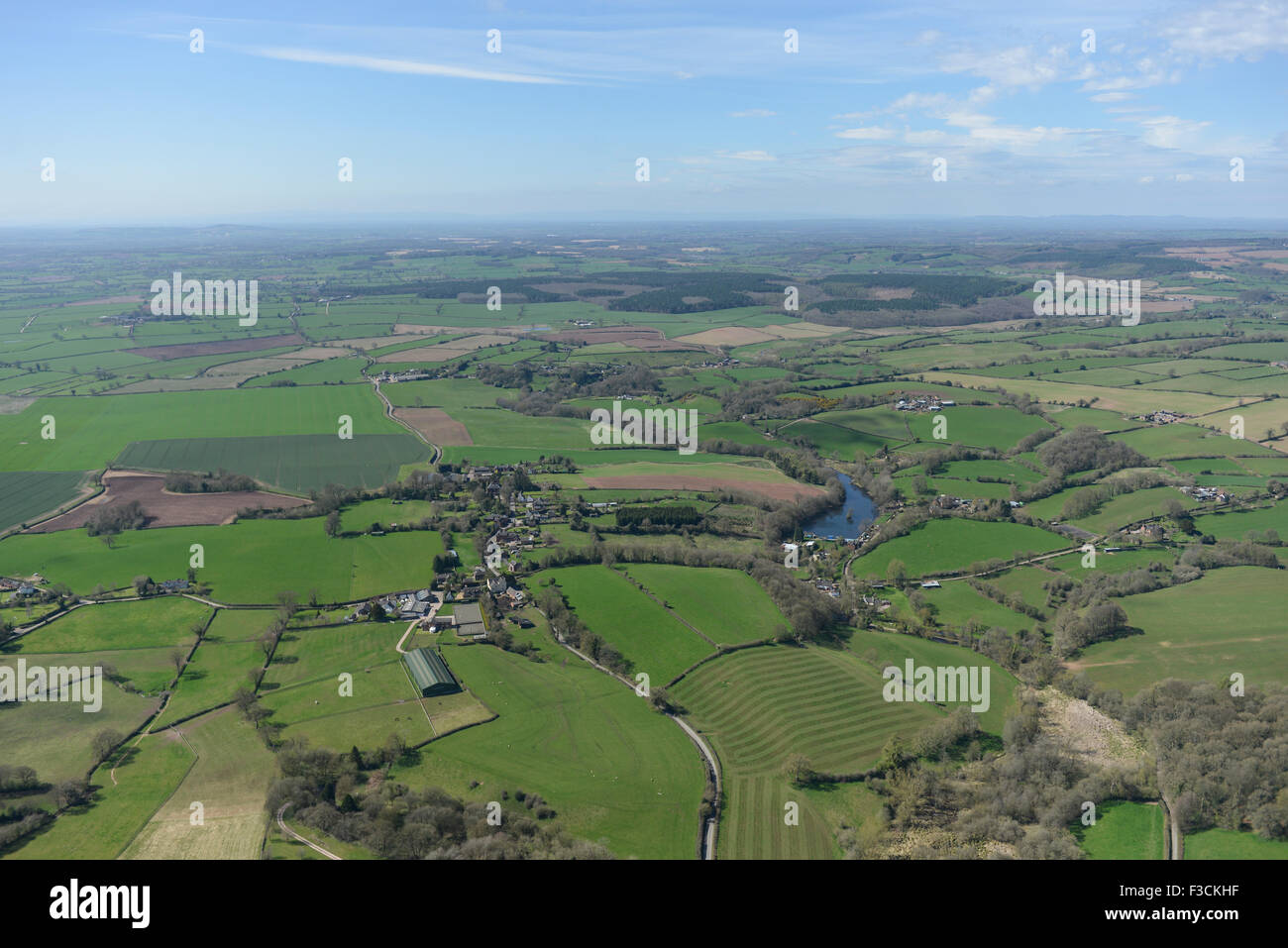 Aerial photograph of Bishop's Offley, Staffordshire Stock Photo - Alamy