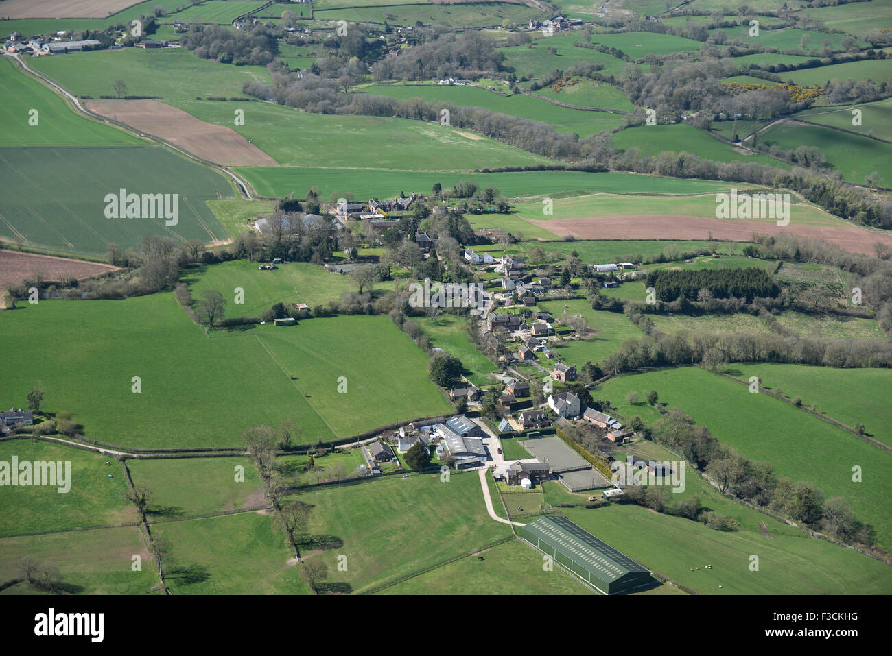 Aerial photograph of Bishop's Offley, Staffordshire Stock Photo - Alamy