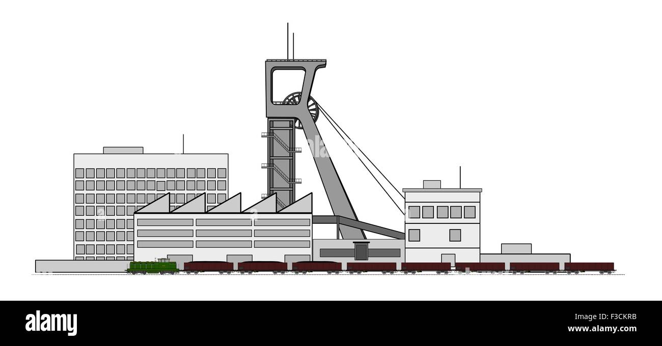 Mine shaft headgear Cut Out Stock Images & Pictures - Alamy