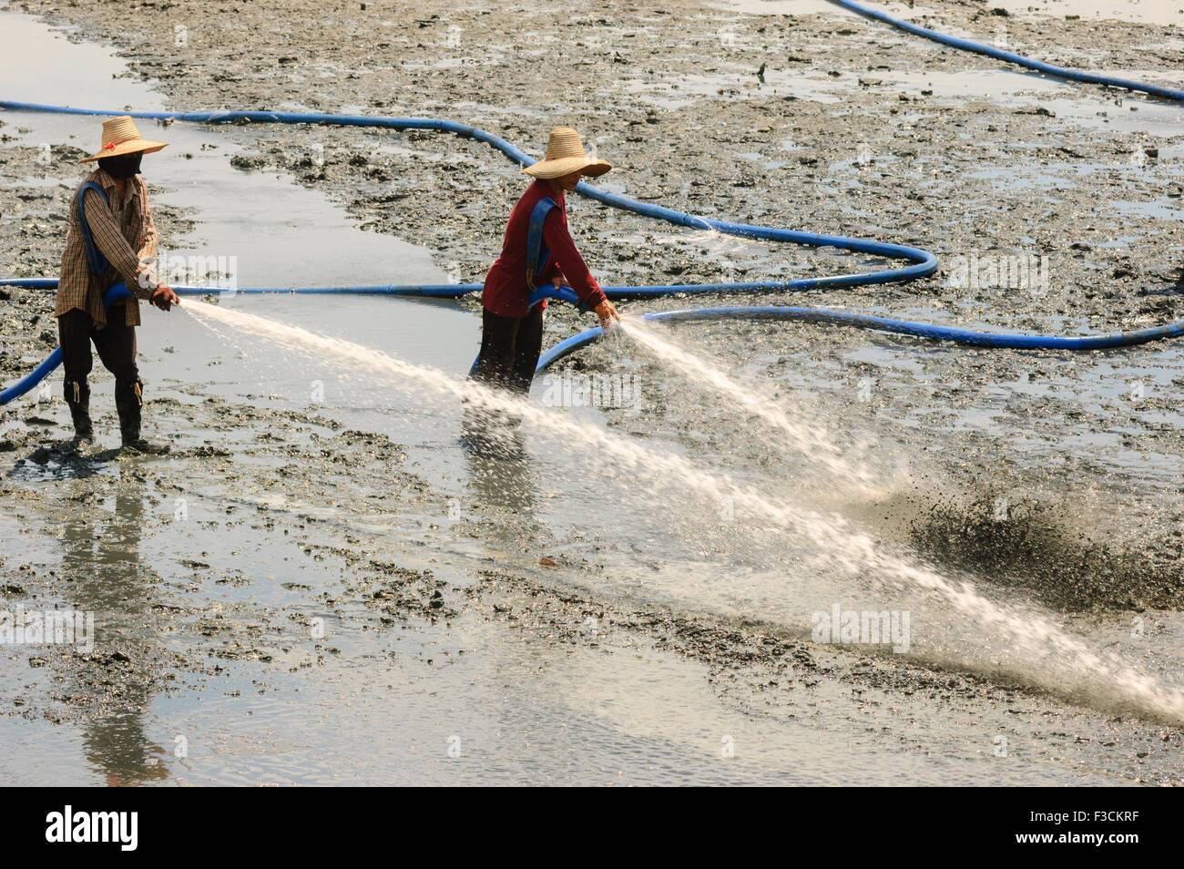 Workers high pressure water cleaning hi-res stock photography and ...