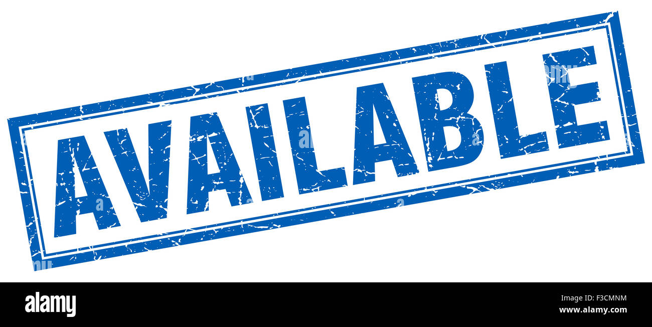 available blue square grunge stamp on white Stock Photo - Alamy