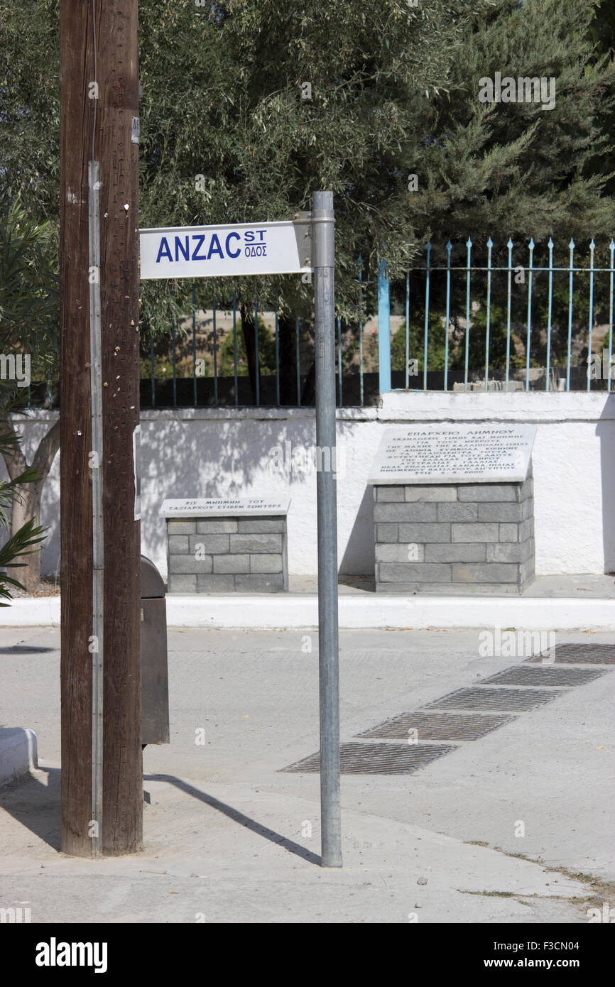 New sign, marking the begining of Anzac street (2015), opposite 2 ...