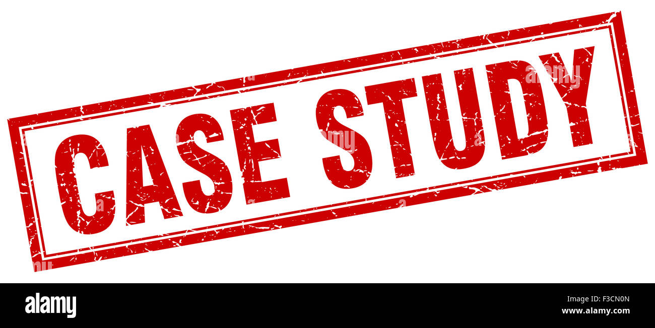 case study red square grunge stamp on white Stock Photo - Alamy